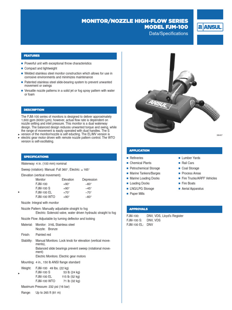 MONITOR-FJM-100 | PDF | Flow Measurement | Manufactured Goods