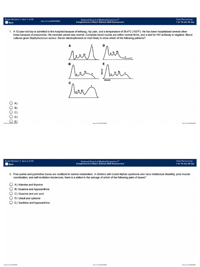NBME 26 BLOCK 1-4 (No Answers Version) | PDF