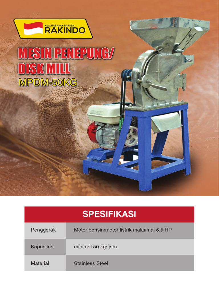 Mesin Penepung (Diskmill) MPDM-50KG | PDF