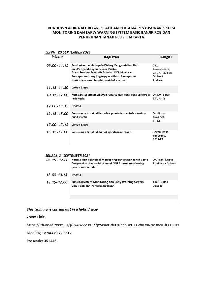 Rundown Pelatihan Final | PDF