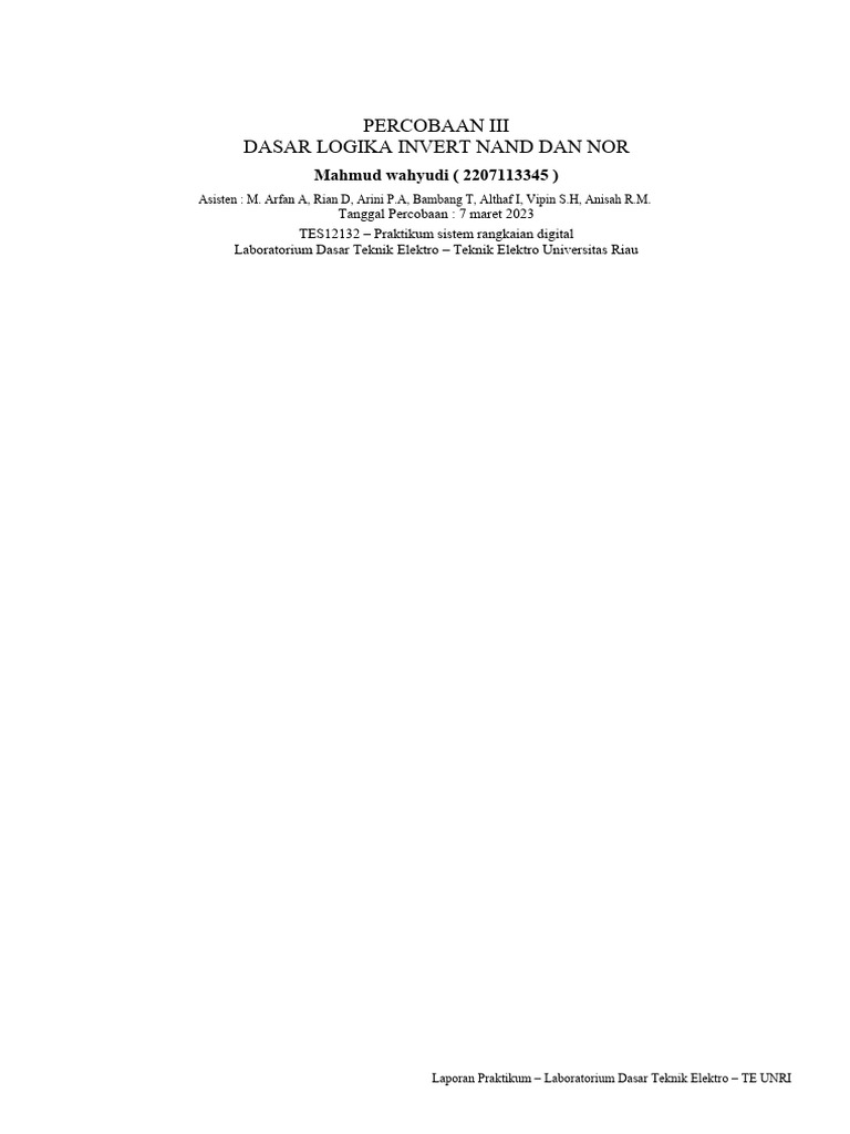 PERCOBAAN 3 INVERT | PDF