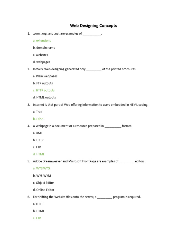 Web Designing Concepts | PDF | World Wide Web | Internet & Web