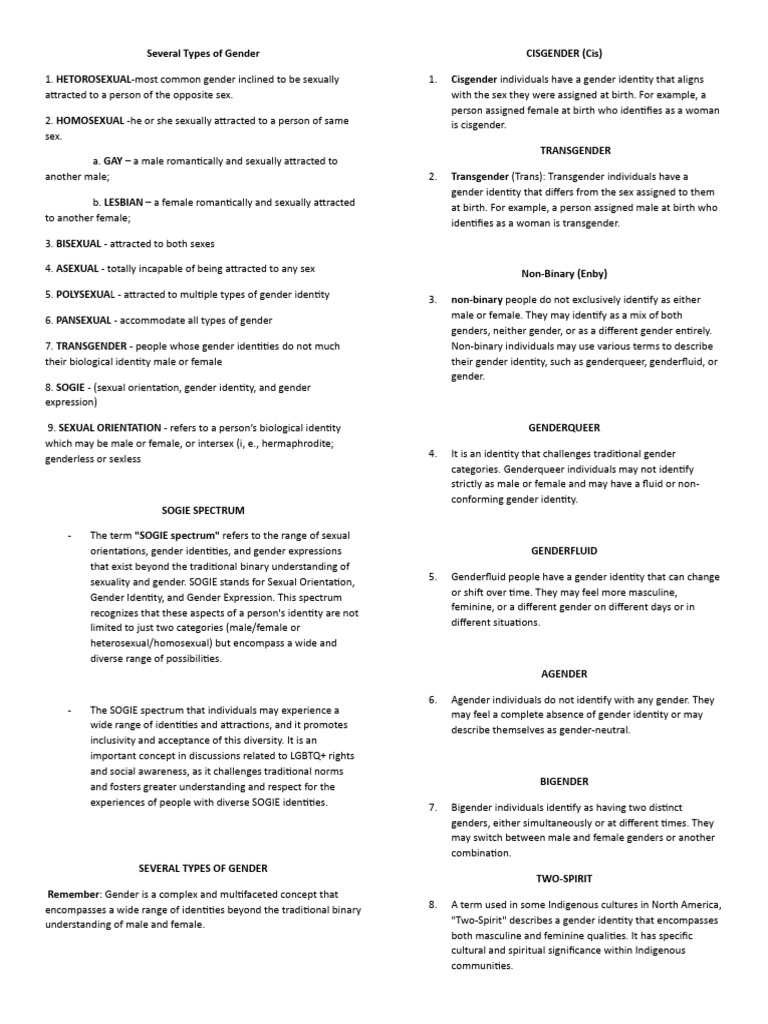 Several Types of Gender | PDF | Transgender | LGBTQIA+ Studies