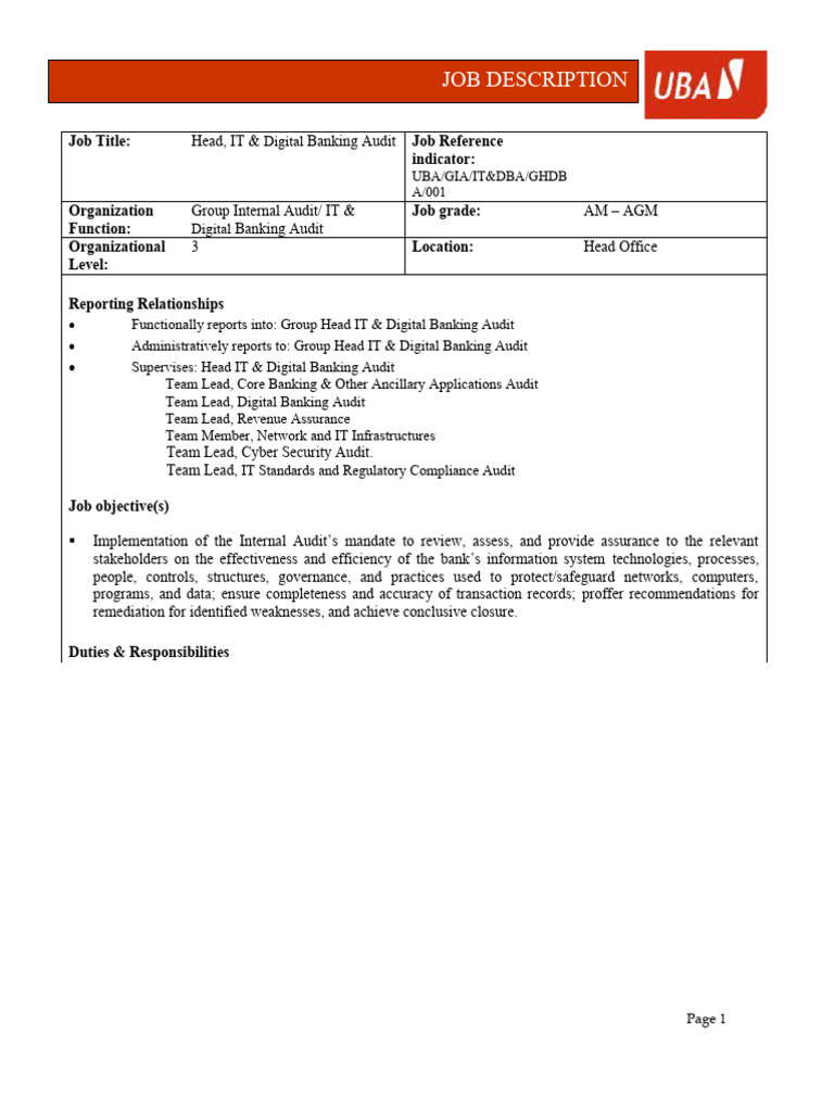 Head of IT & Digital Banking Audit | PDF | Computer Security | Security