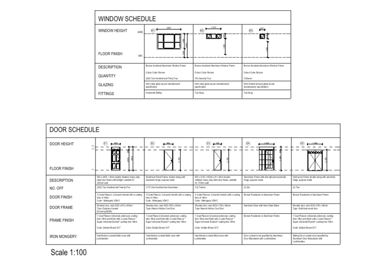 Door and Window Schedules | PDF