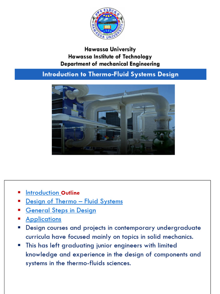 1. Introduction to Thermo-Fluid Systems Design | PDF