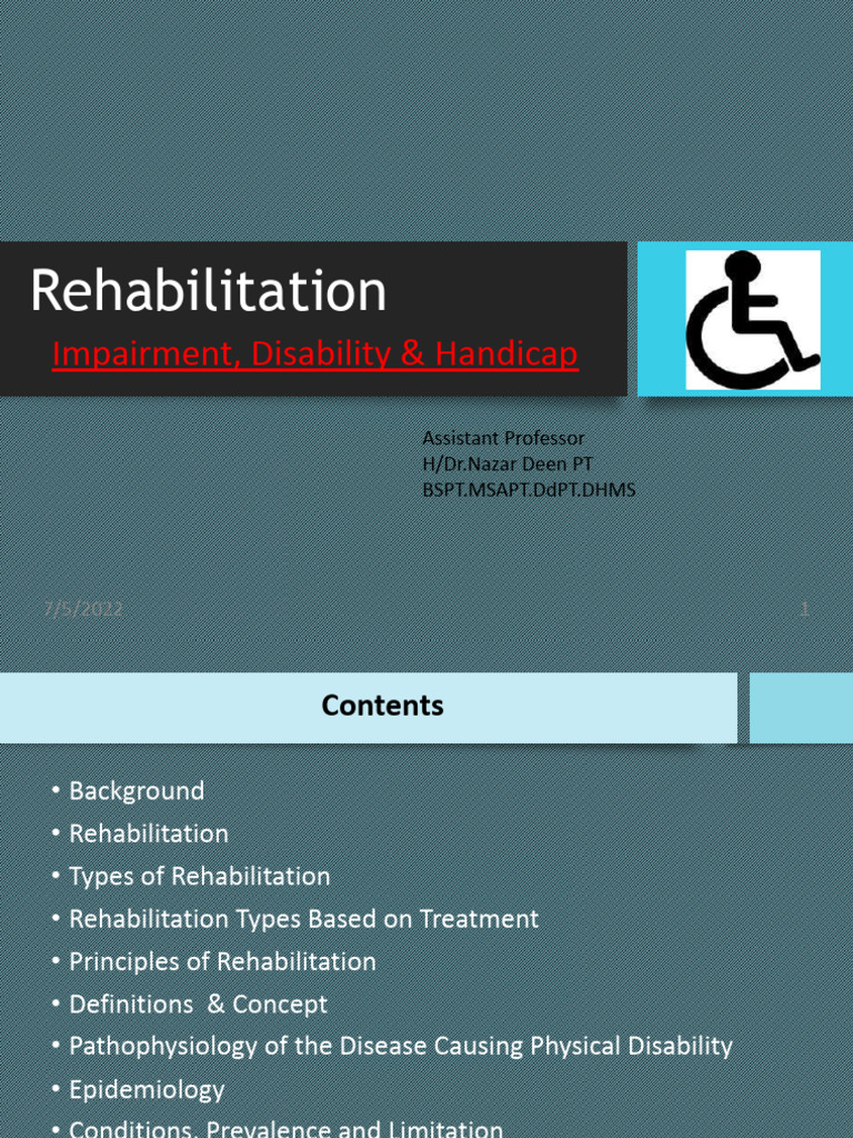 IPR. REHABILITATION INTRODUCTION Updated | PDF | Physical Therapy ...