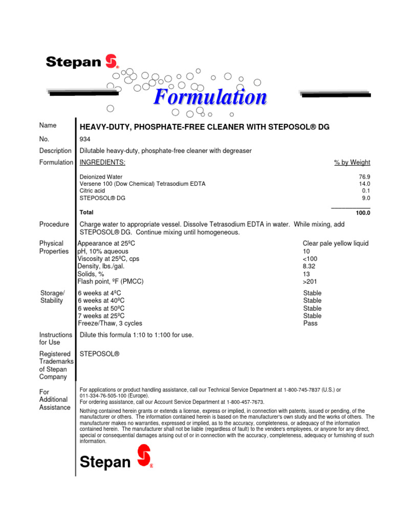Heavy Duty Degreaser | PDF | Ethylenediaminetetraacetic Acid | Chemistry
