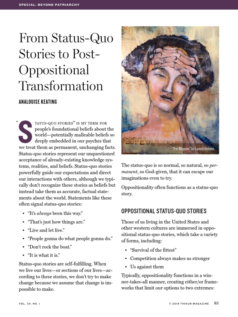 Keating. From Status-Quo Stories To Post-Oppositional Transformation ...