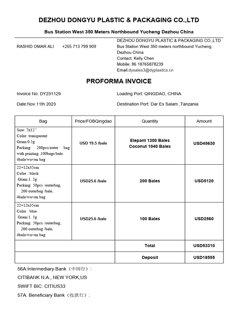 1 - Proforma Invoice - 20231129 | PDF