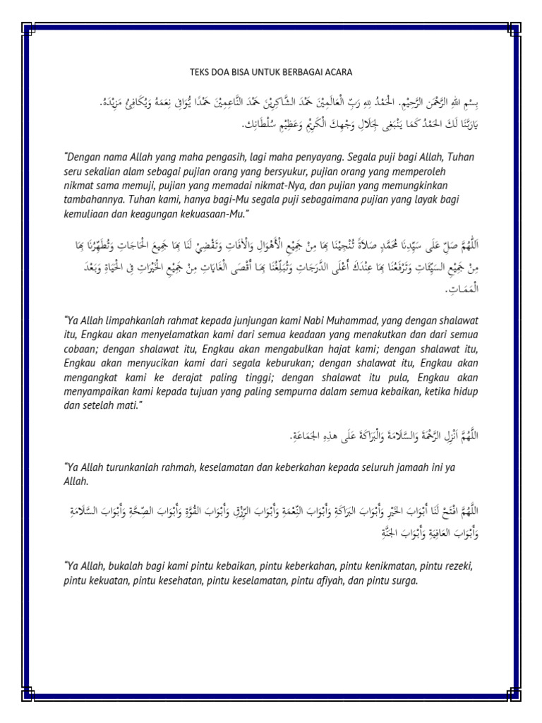 3# Doa Acara Bisa Untuk Berbagai Acara | PDF