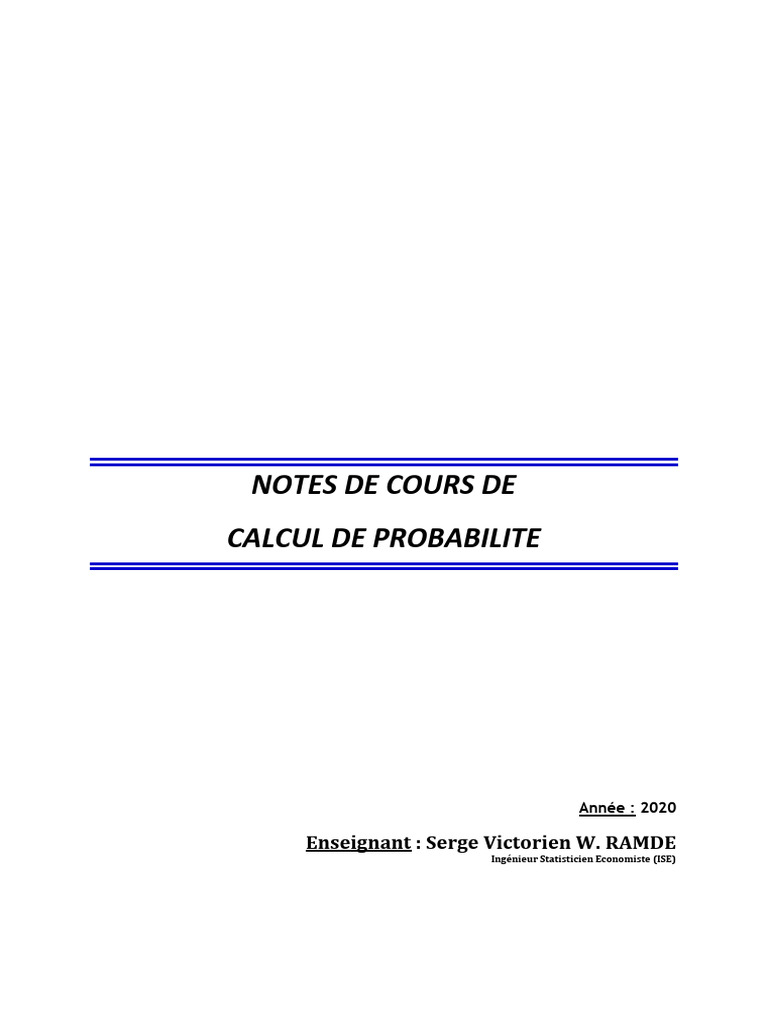 Cours Proba Cpfa | PDF