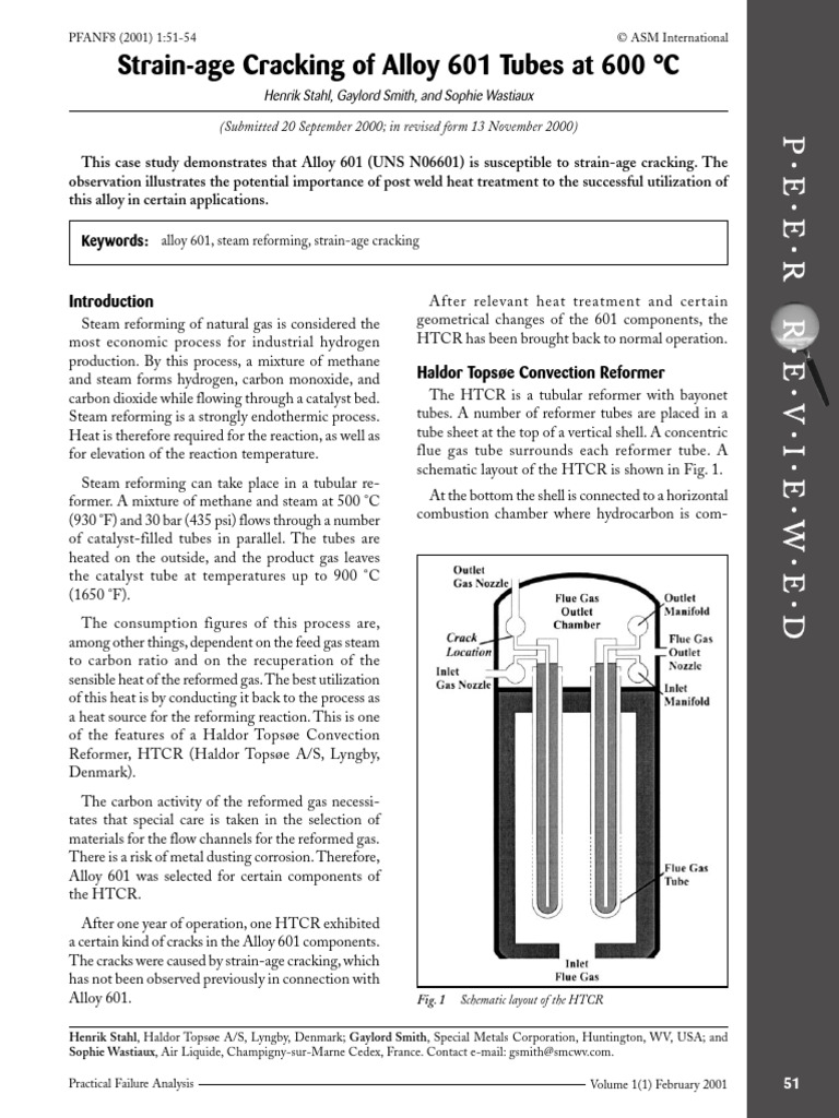 Strain-Age Cracking of Alloy 601 Tubes at 600C | PDF | Fracture ...