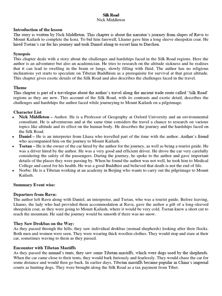 Silk Road Notes | PDF