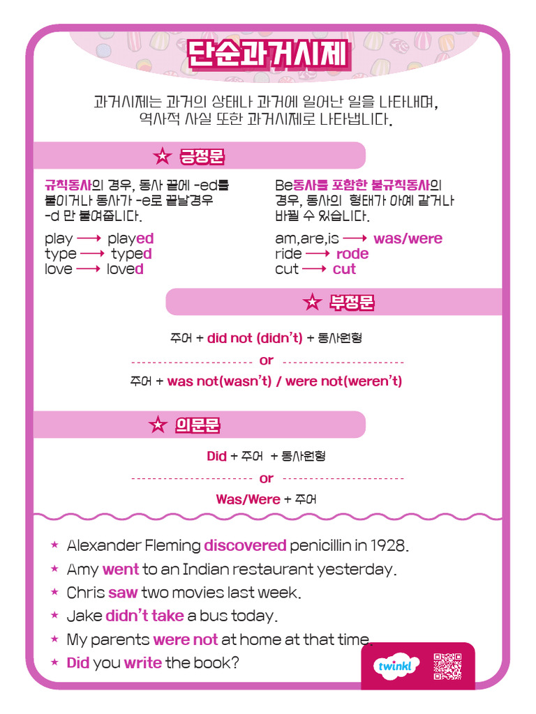 Simple Past Tense Display Poster | PDF