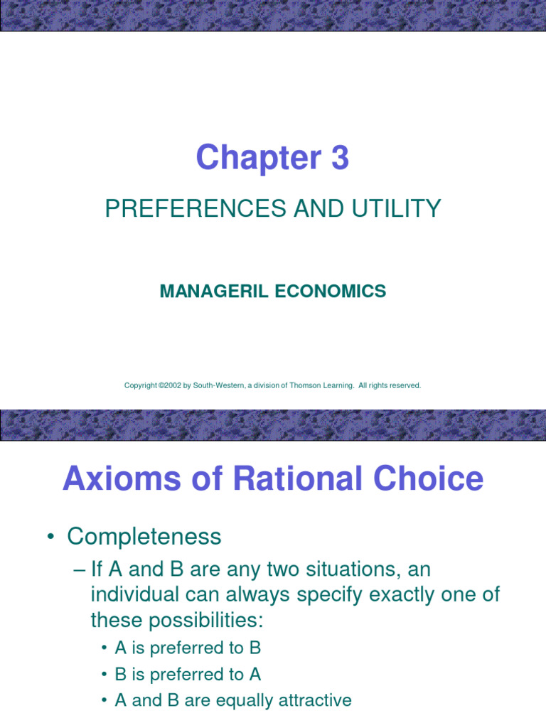 ch03 PREFERENCES AND UTILITY | PDF
