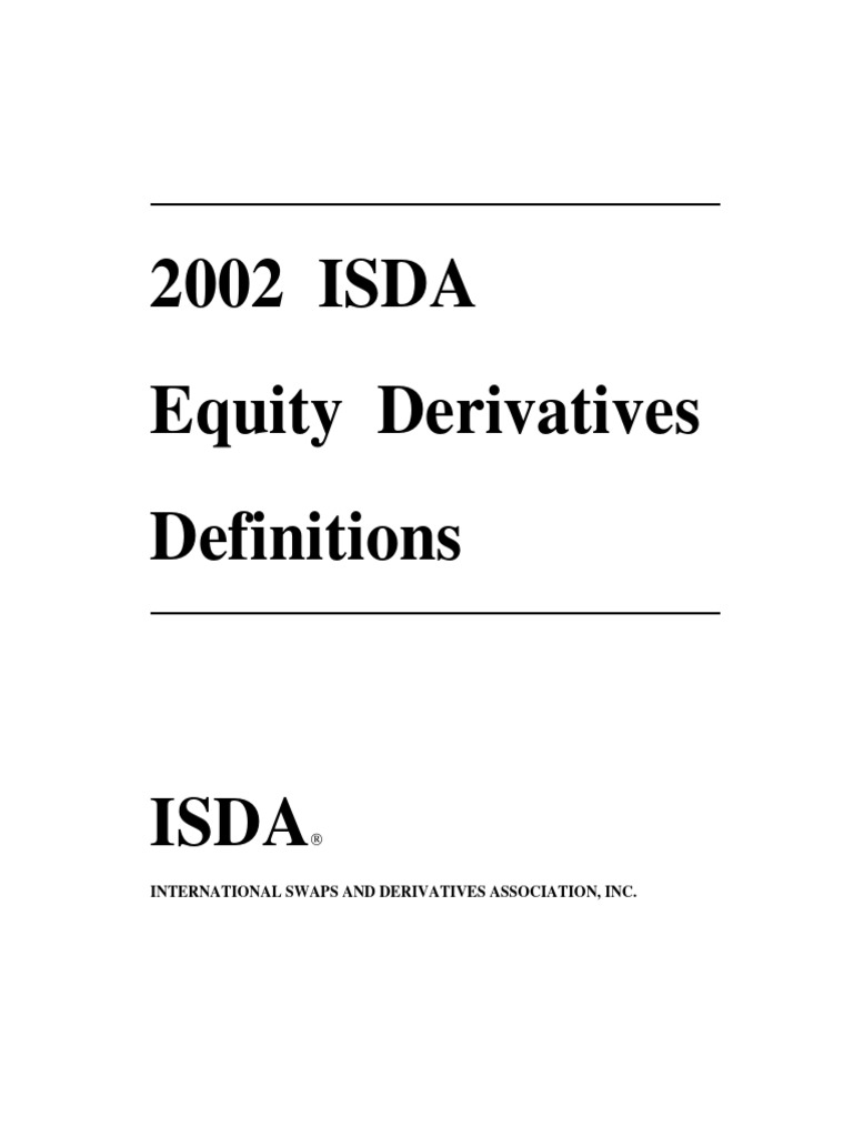 2002 Isda Equity Derivatives Definitions | PDF