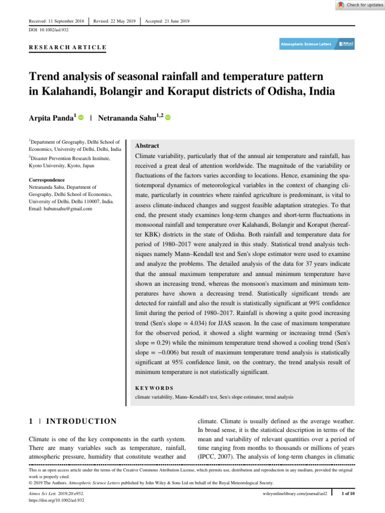 Seasonal Climate Trends in Odisha's KBK Districts | PDF | Climate ...