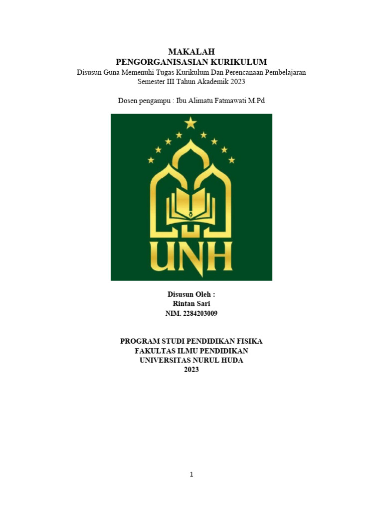 Makalah Pengorganisasian - (Uts Rintan Sari Fisika B3) - Kurikulum Dan Perencanaan Prmbelajaran ...