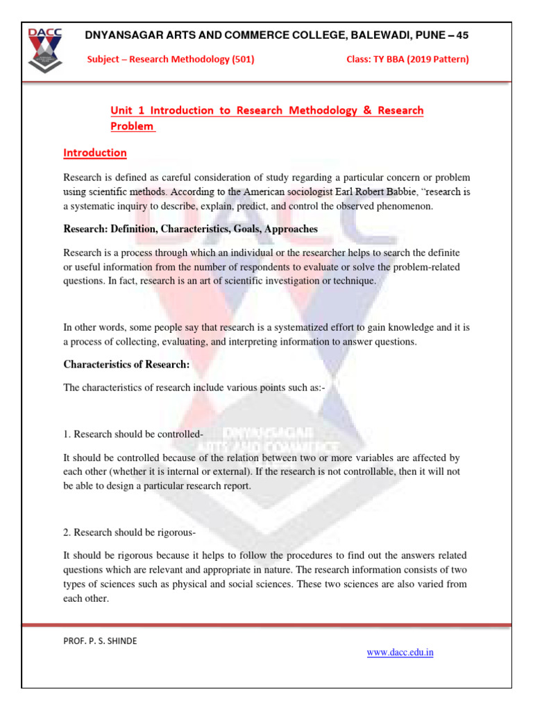 Notes TY BBA 501 Research Methodology | PDF | Student's T Test ...