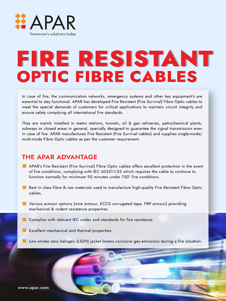 10.APAR Fire Resistant Fibre Optic Cable | PDF