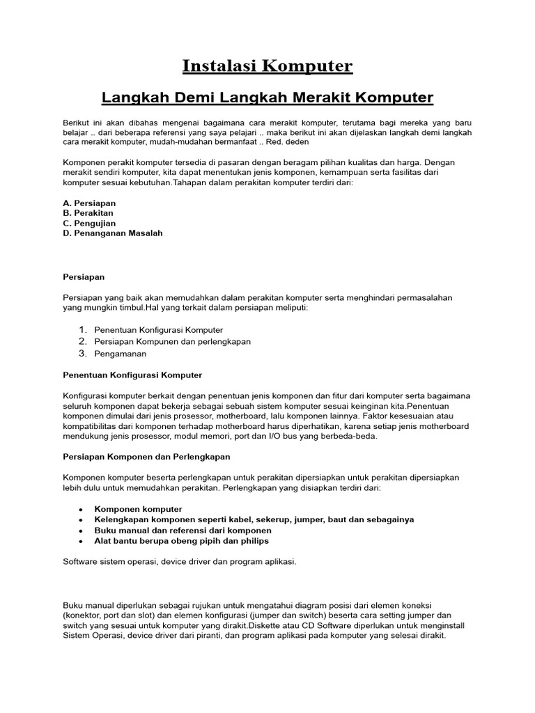 Instalasi Komputer | PDF