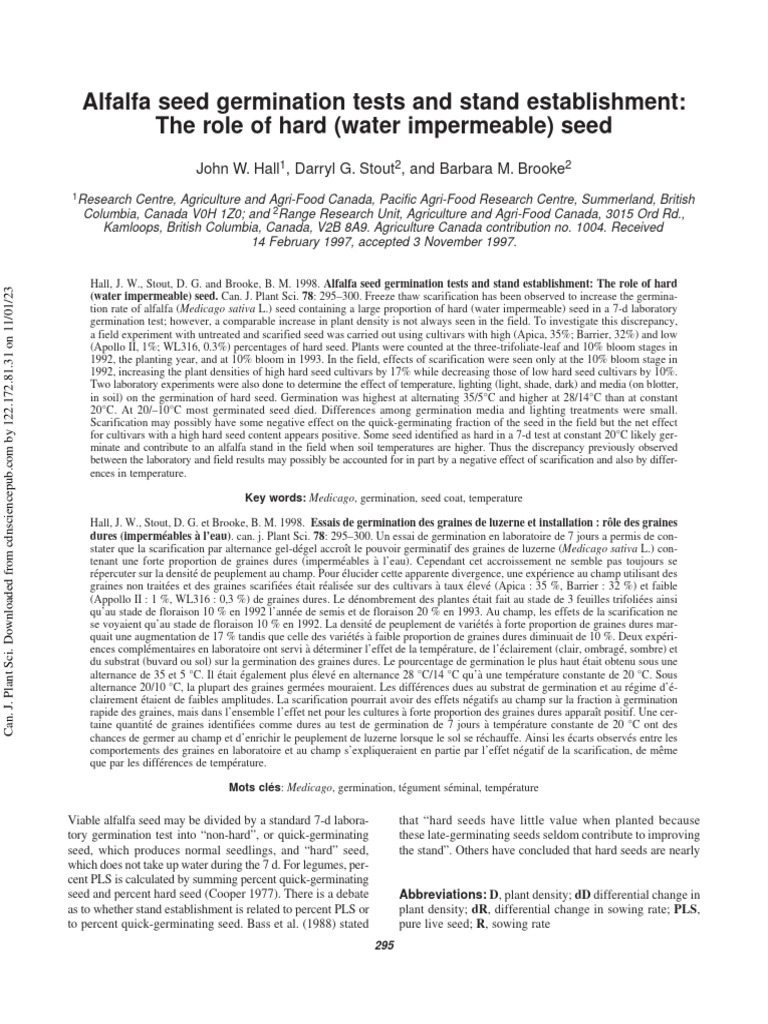 Alfalfa Seed Pdf Seed Sowing