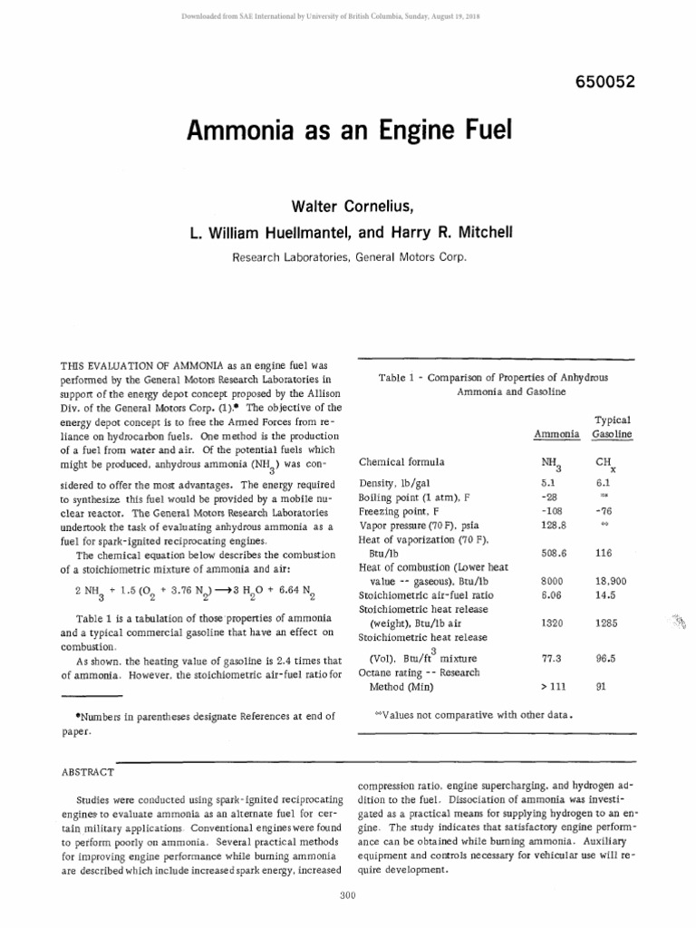 NH3 As An Engine Fuel | PDF | Engines | Combustion