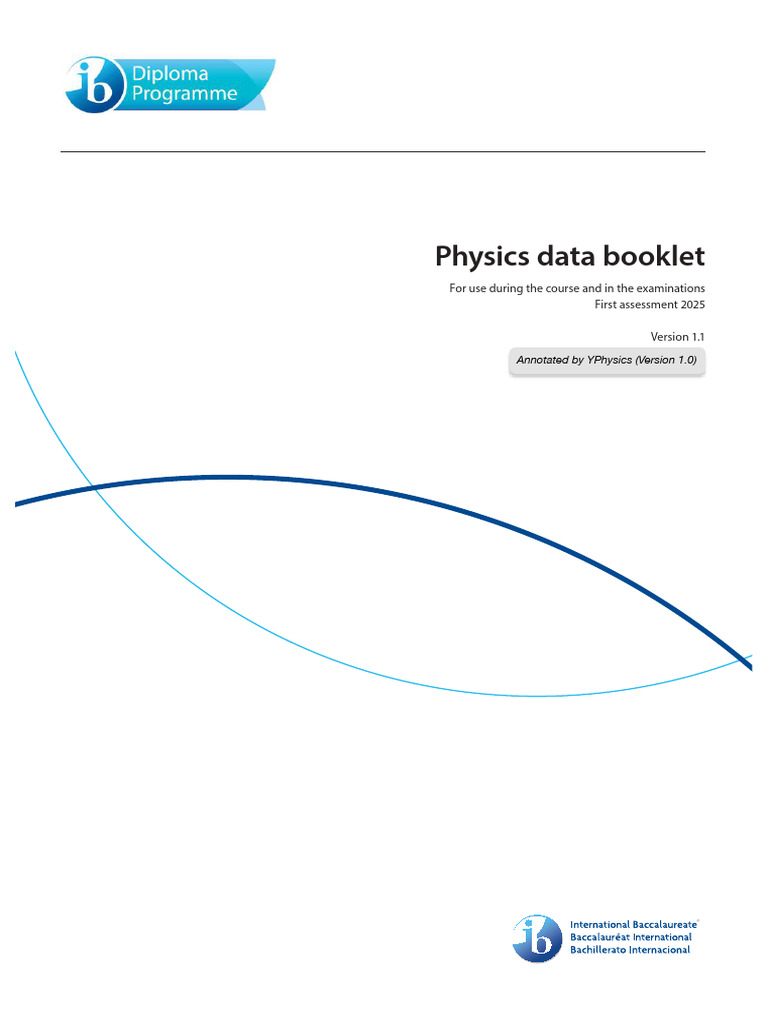 IB Physics Data Booklet 2025 | PDF