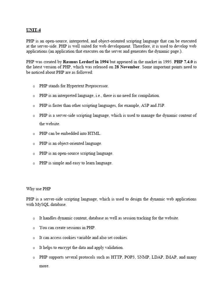 Unit 1 Web Tech Pdf Php Variable Computer Science 5770