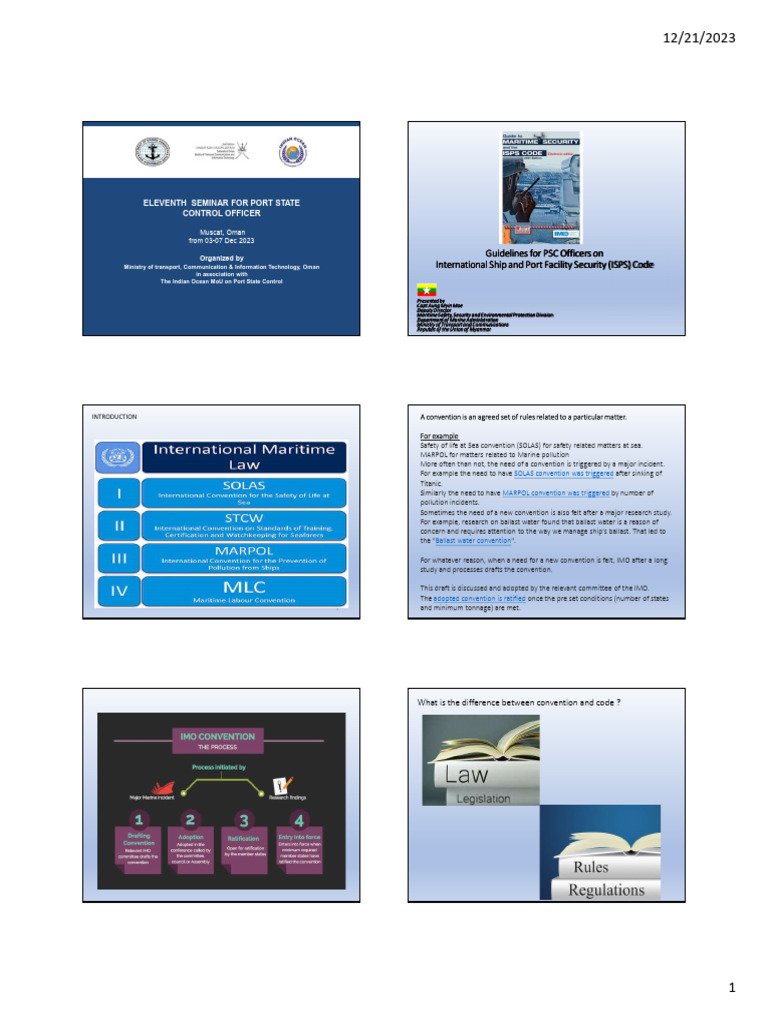 Port State Control Training 3 | Download Free PDF | Shipping | Water ...