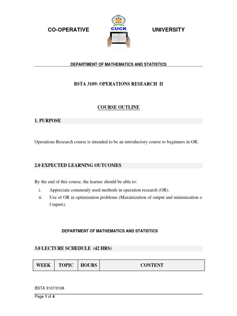 Bsta 3109 Operations Research II | PDF | Operations Research | Mathematical Optimization