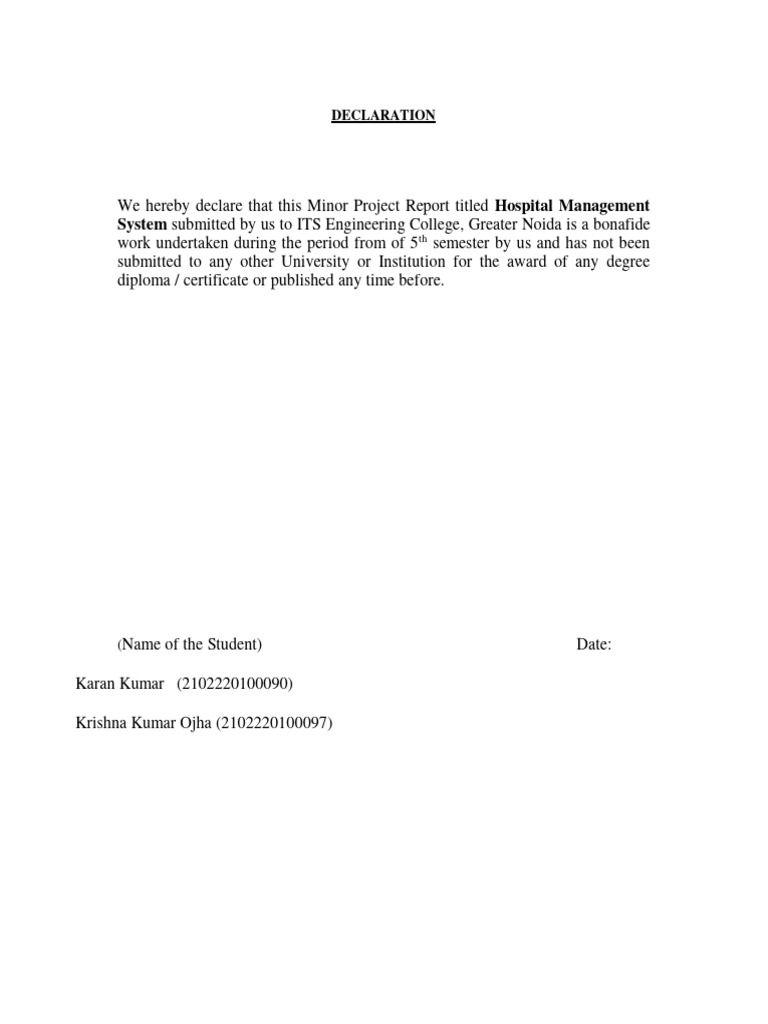 Online Hospital Management System Report | PDF | Software Testing ...