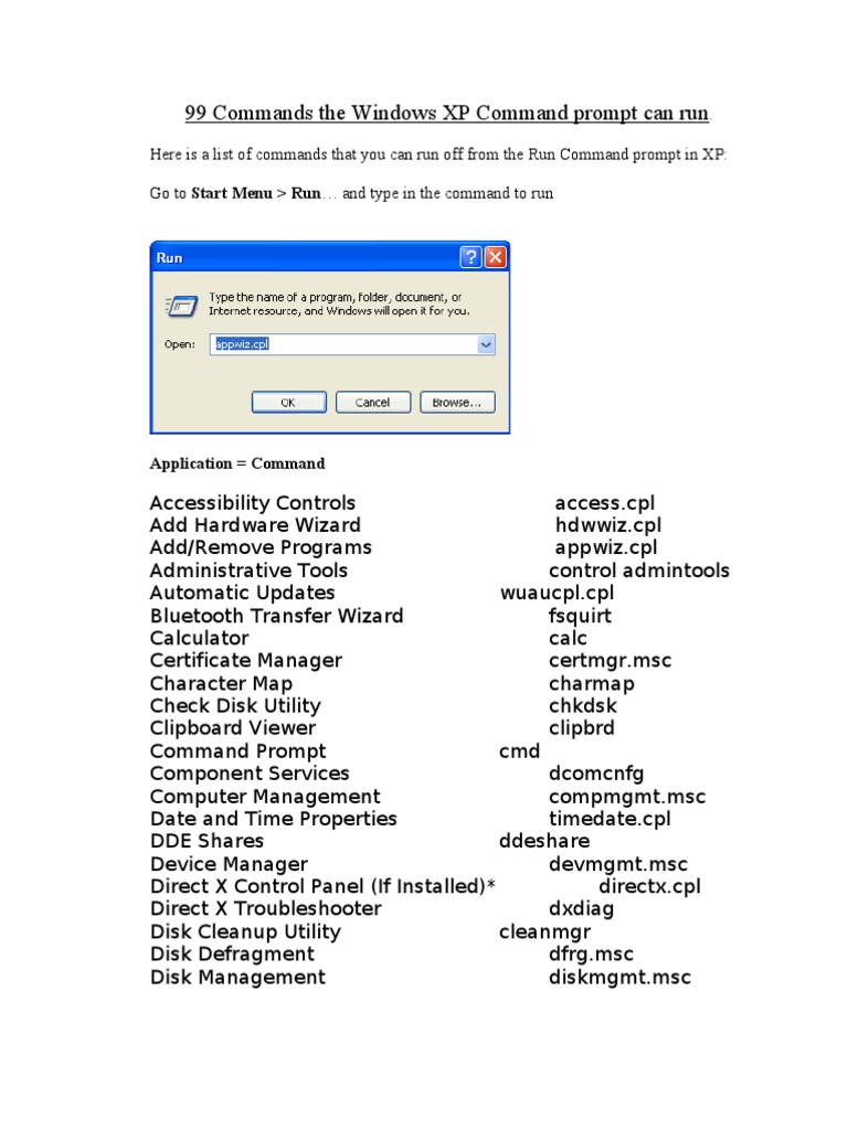 99 Commands in Win Xp From Command Promt | Windows Xp | Microsoft Windows