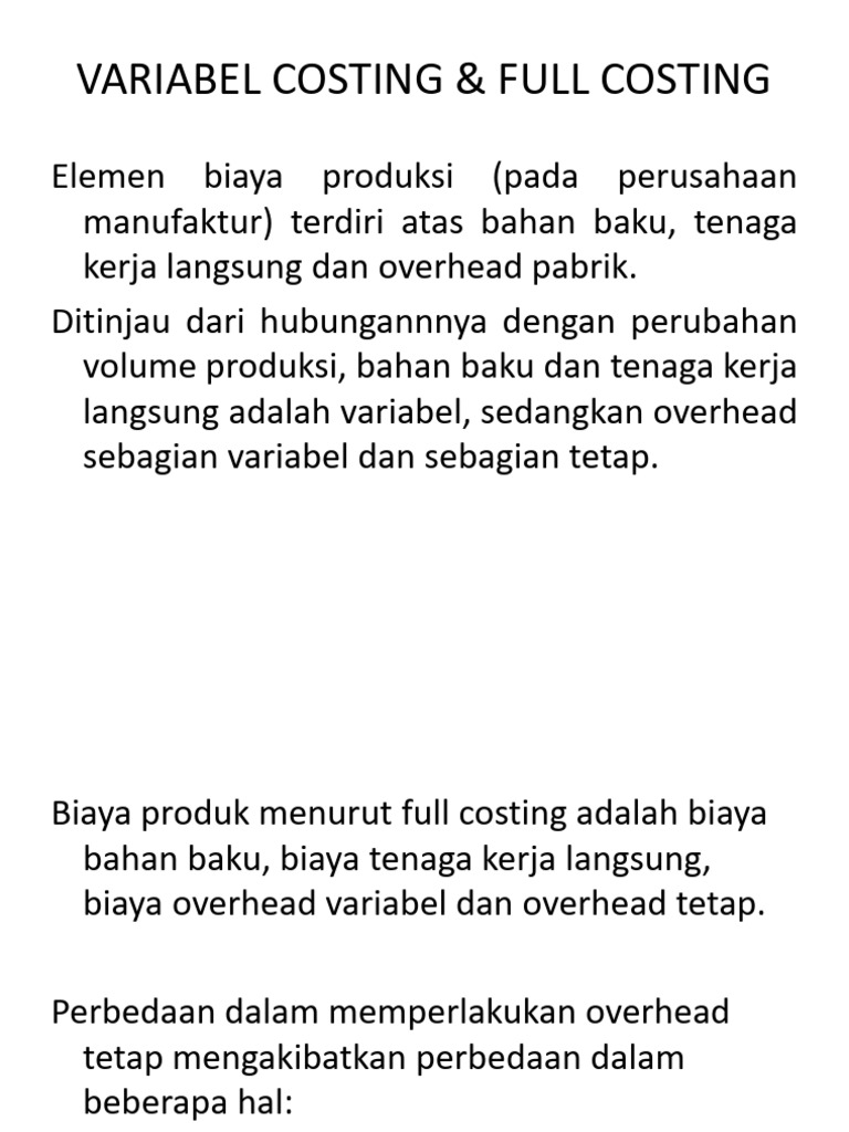 Variabel vs Full Costing | PDF