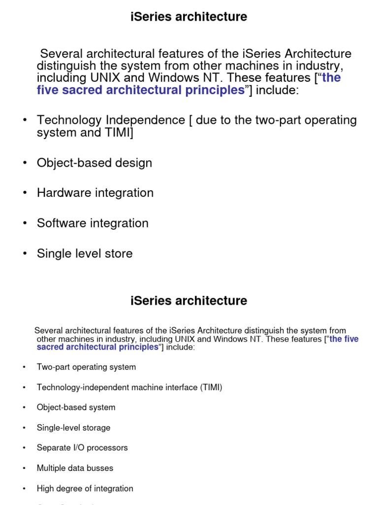 Basics of AS400 Architecture | PDF | Operating System | Computer Programming
