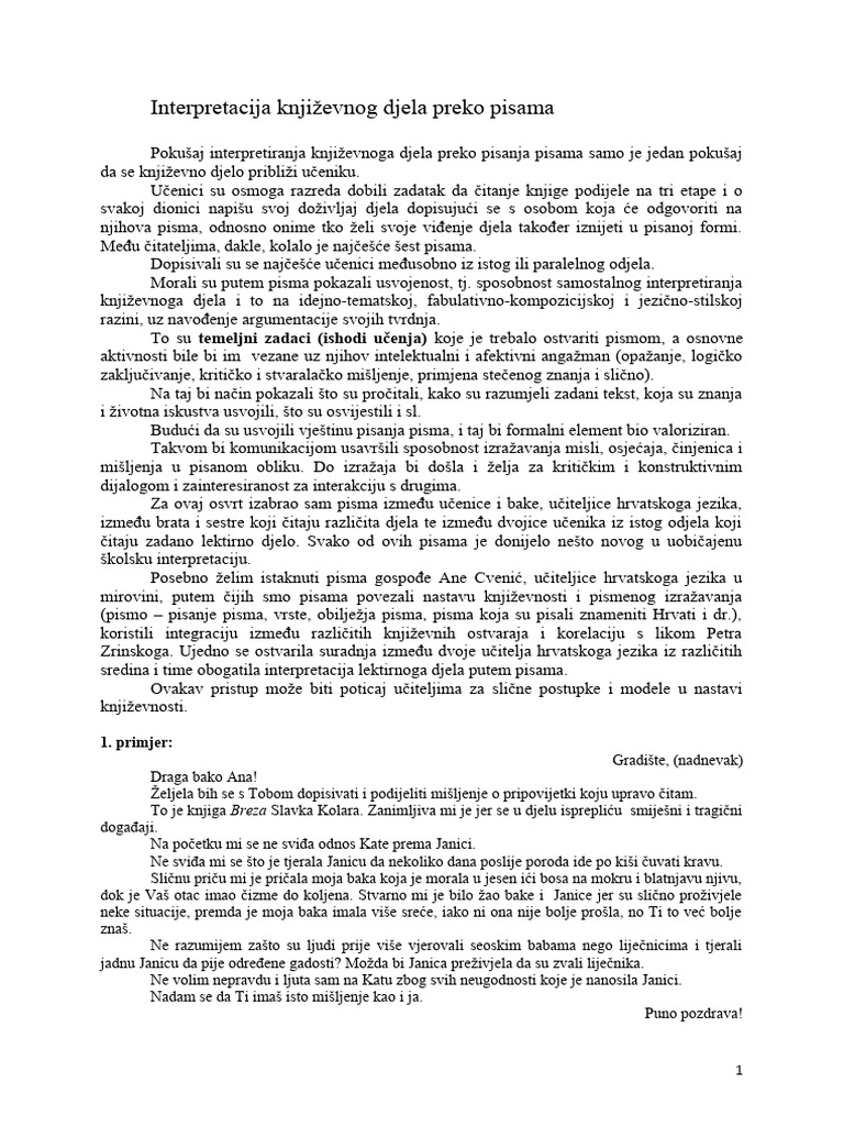 Lektira Preko Pisama | PDF