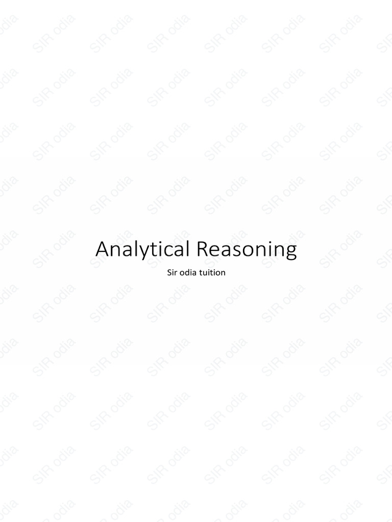 Analytical Reasoning | PDF