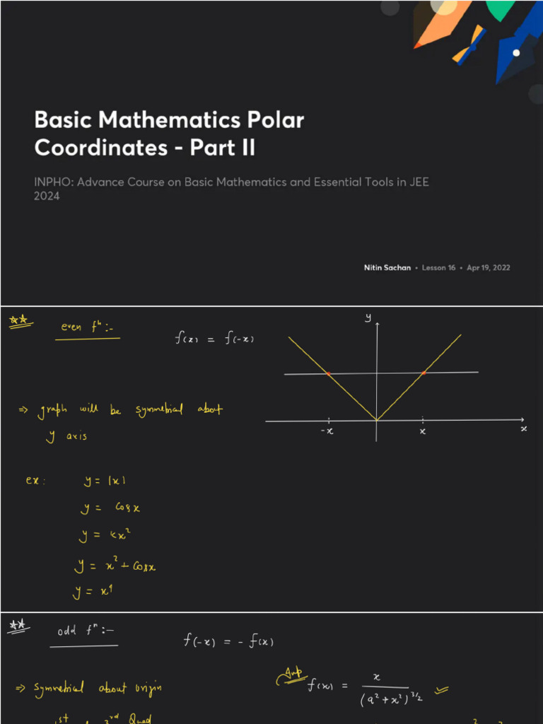 Basic Mathematics Polar Coordinates Part II With Anno | PDF