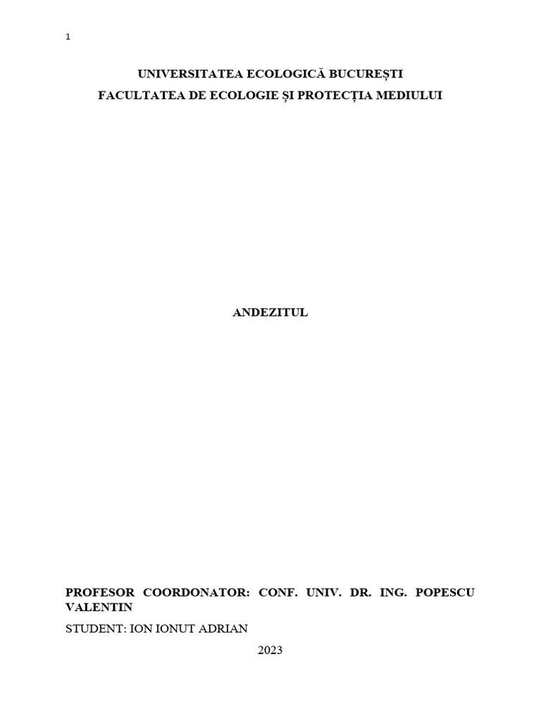 Proiect Andezit | PDF