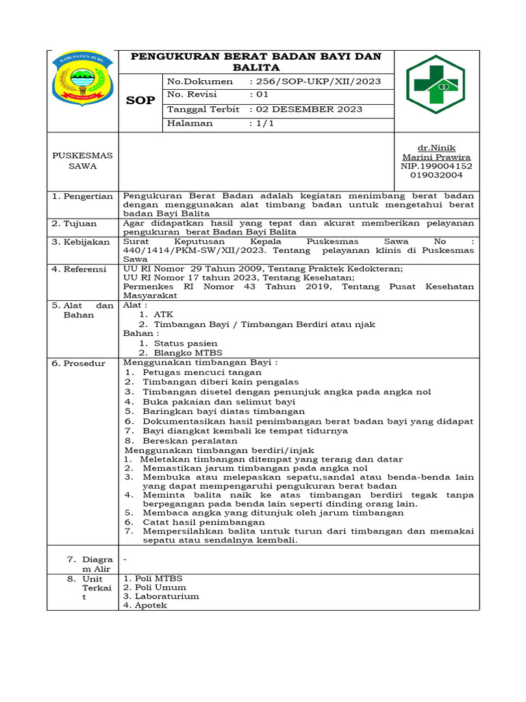 Sop Timbang BB | PDF