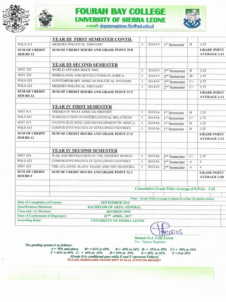 Transcript Third Page | PDF