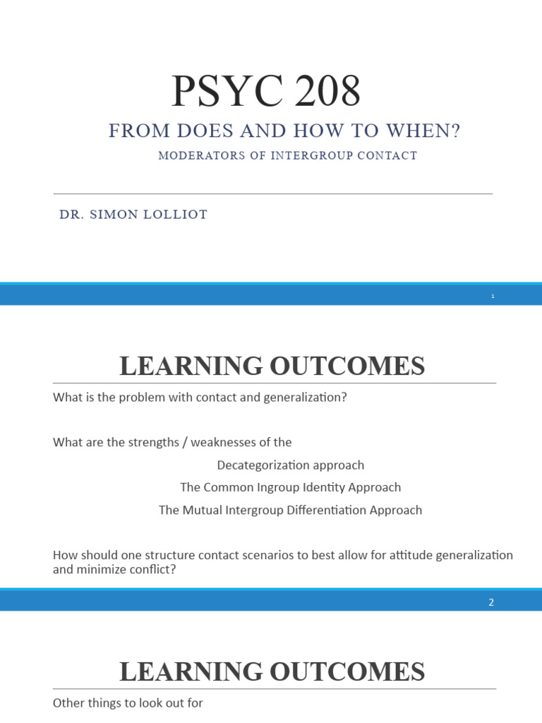 PSYC 208 Lecture 14 | PDF | Stereotypes | Behavioural Sciences