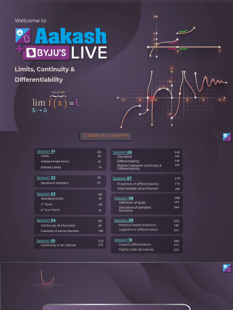 Limits, Continuity & Differentiability Guide | PDF | Continuous Function | Limit (Mathematics)