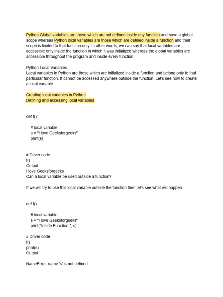 5global And Local Variable Pdf Scope Computer Science Variable Computer Science