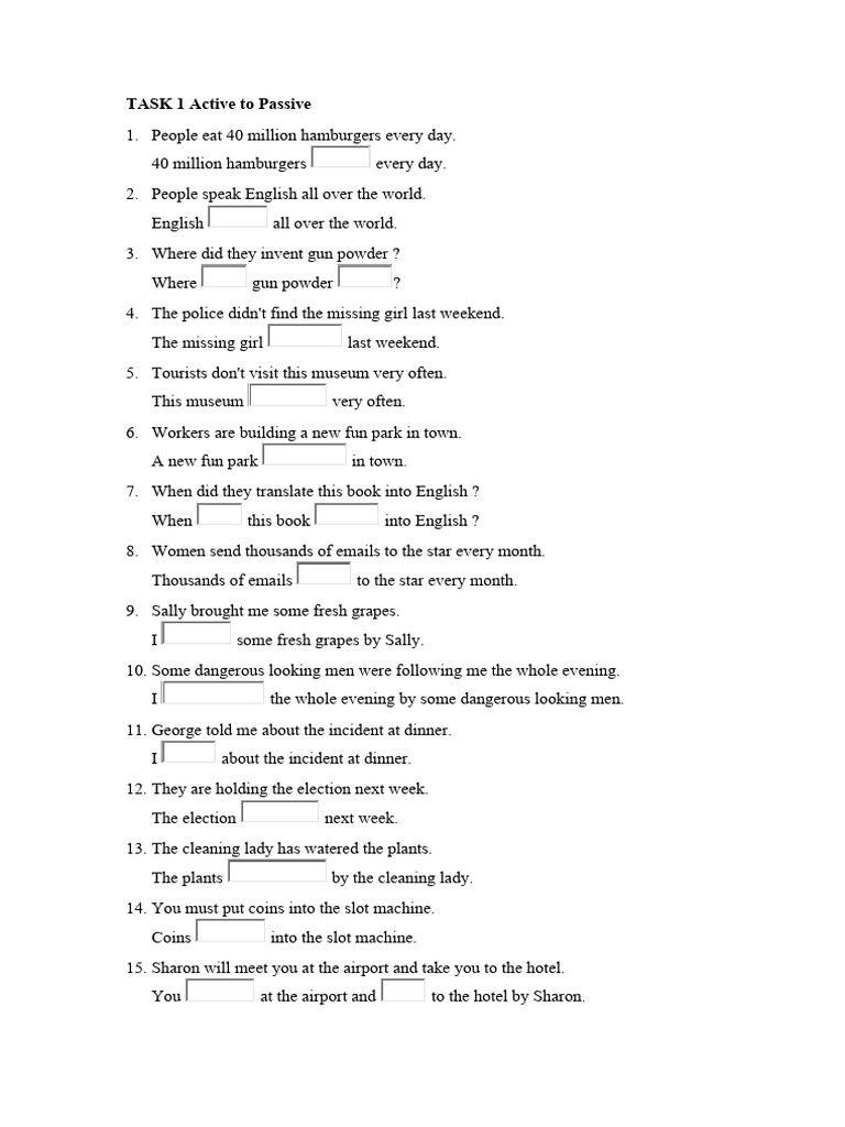 Passive Extra Tasks | PDF