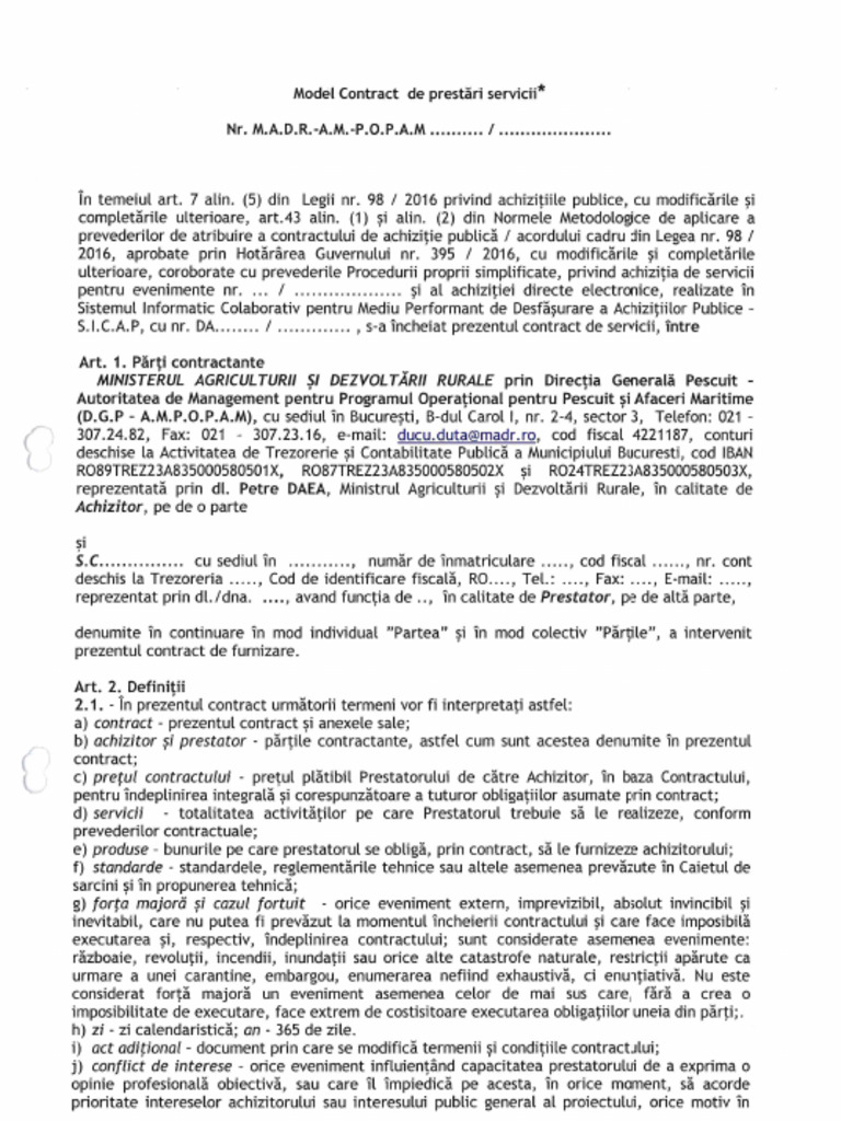 Model Contract Prestari Servicii | PDF