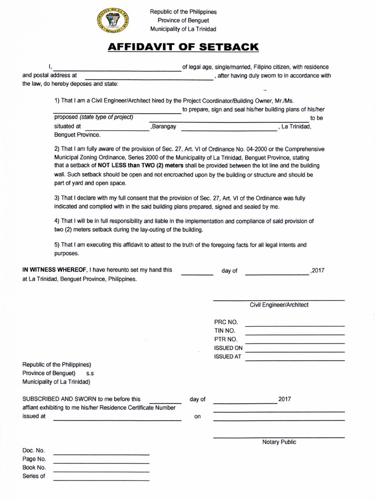 Affidavit of Setback 1 | PDF