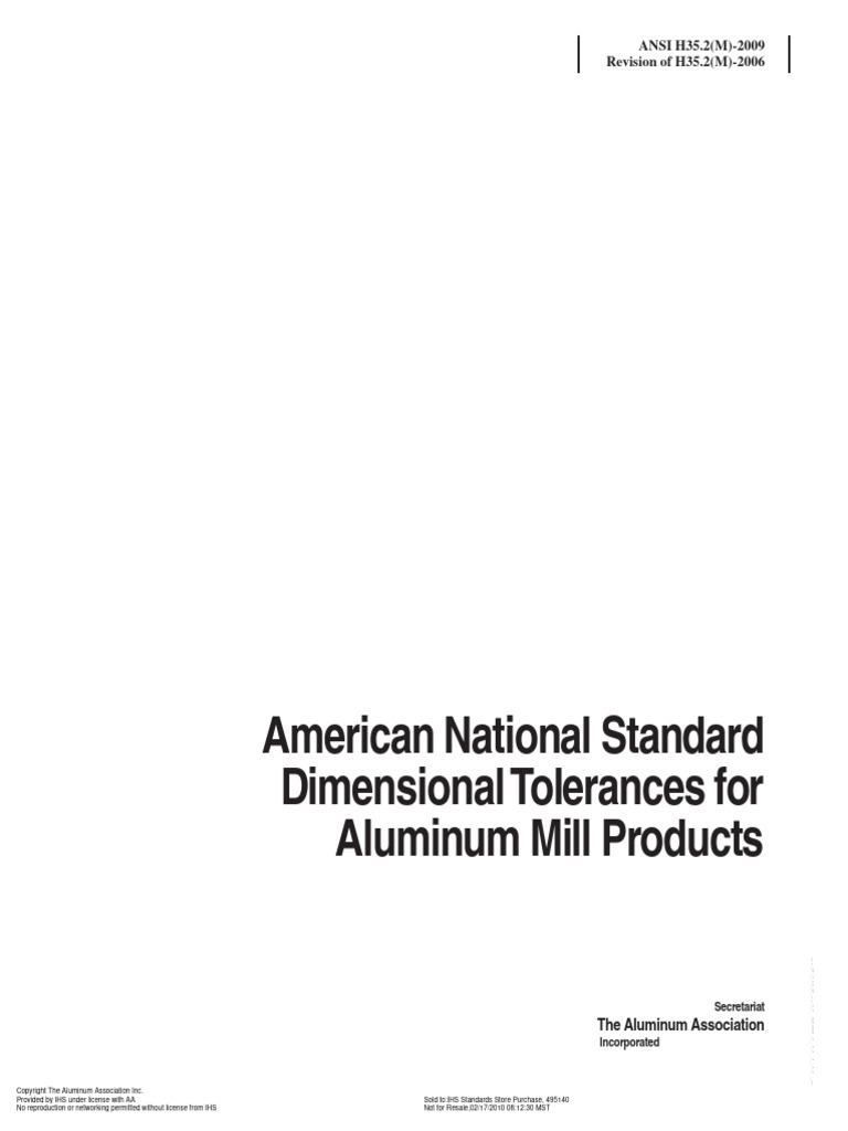 Ansi H35.2 (M) - 2009 | PDF