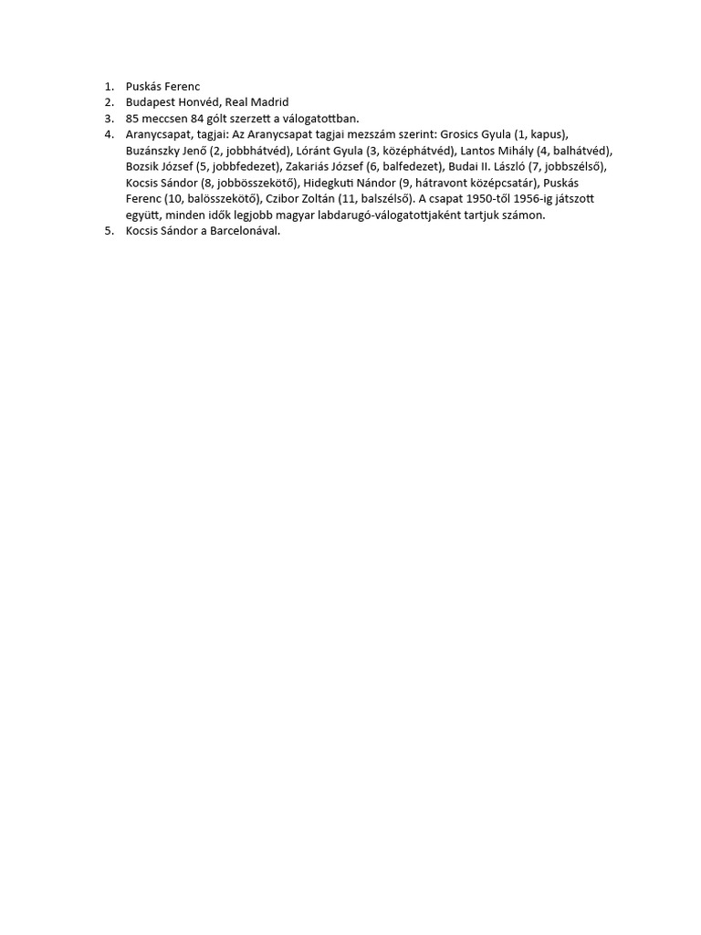 Puskás Ferenc | PDF